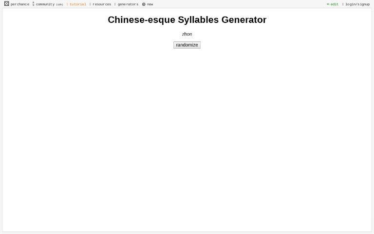 Chinese-esque Syllables Generator