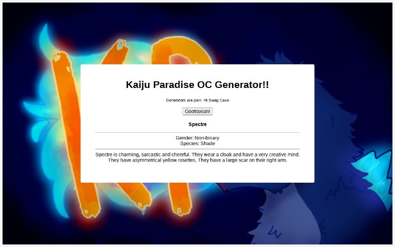 Kaiju Paradise OC Generator!!