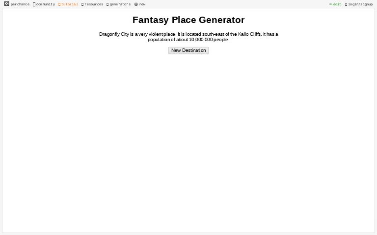 Fantasy Place Generator