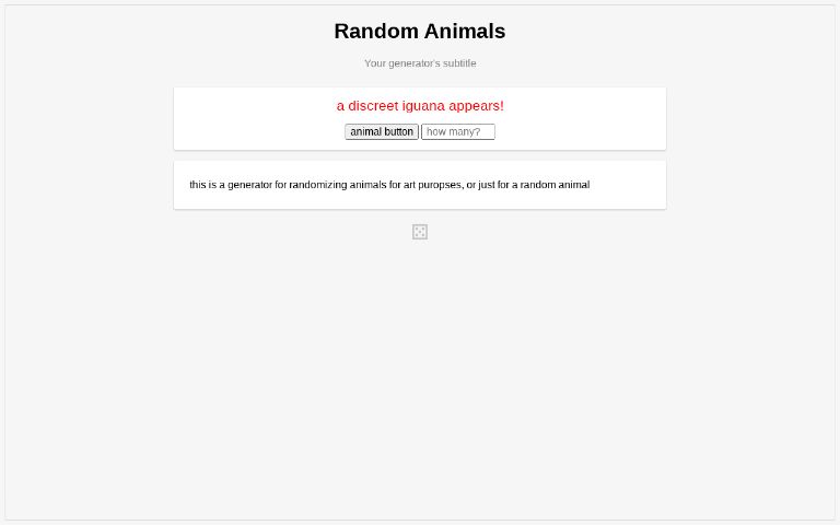 Random Animals ― Perchance Generator