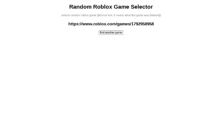 Random Roblox Game Selector ― Perchance Generator