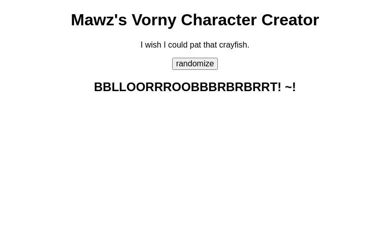 Mawz's Vorny Character Creator ― Perchance Generator