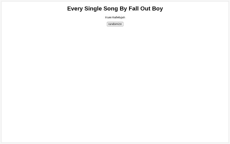 Every Single Song By Fall Out Boy ― Perchance Generator