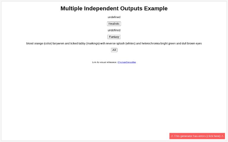 Multiple Independent Outputs Example ― Perchance Generator