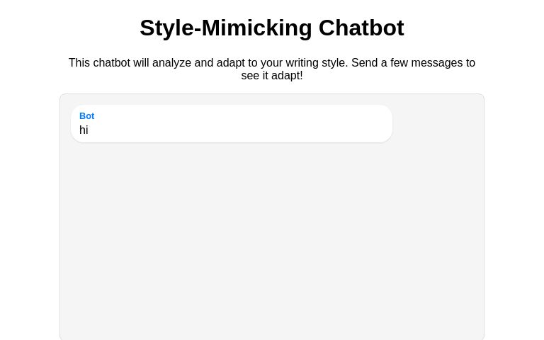 Style-Mimicking Chatbot ― Perchance Generator