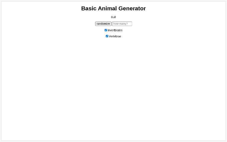 Basic Animal Generator