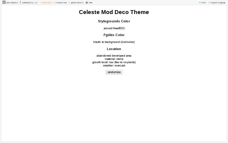 Celeste Mod Deco Theme ― Perchance Generator