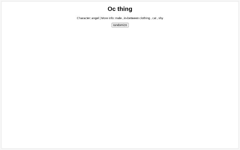 Oc thing ― Perchance Generator