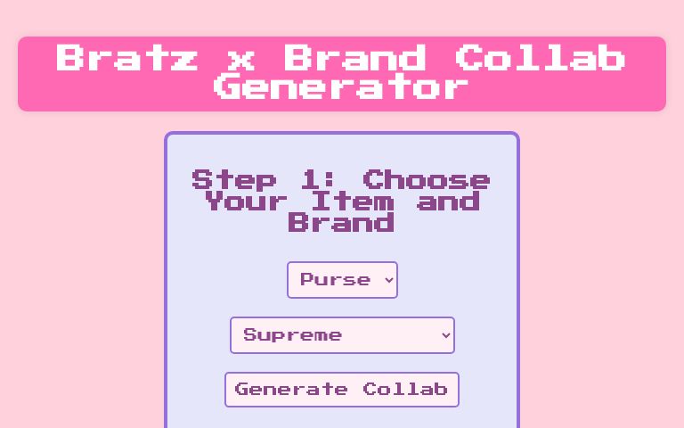 Bratz x Brand Collab Generator