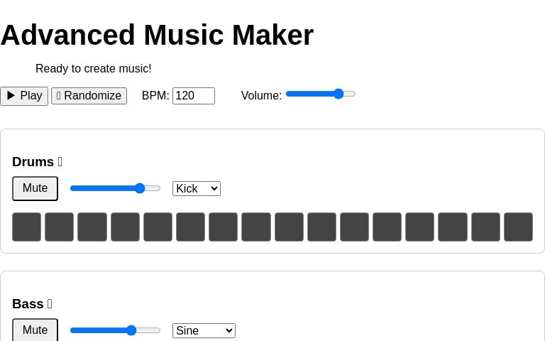 Advanced Music Maker ― Perchance Generator
