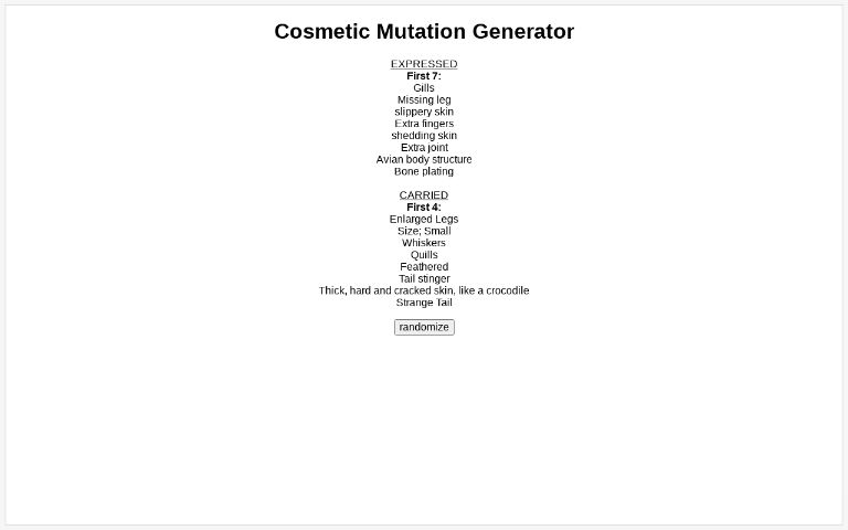 Cosmetic Mutation Generator