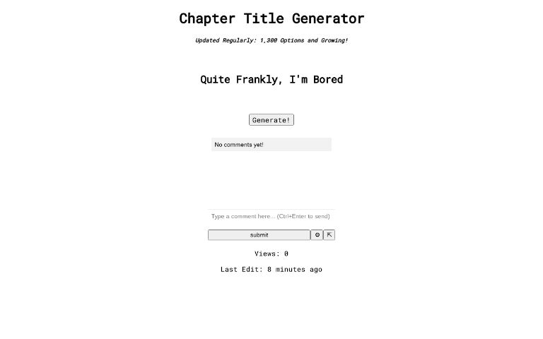 Chapter Title Generator