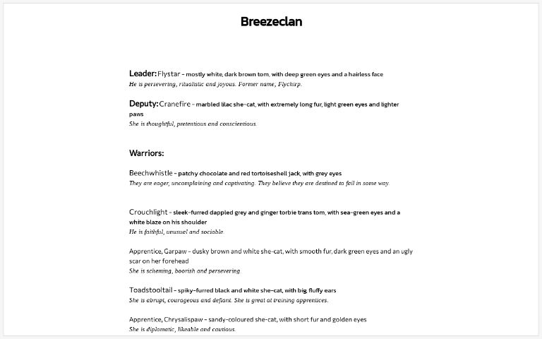 Forestclan ― Perchance Generator