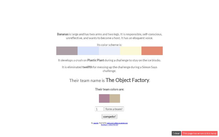 Object Show Character Generator