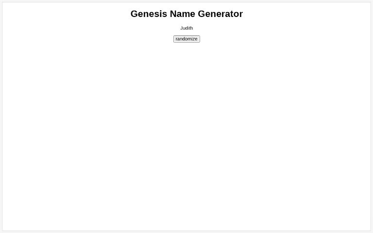 Genesis Name Generator