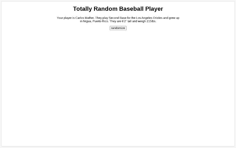 Totally Random Baseball Player ― Perchance Generator