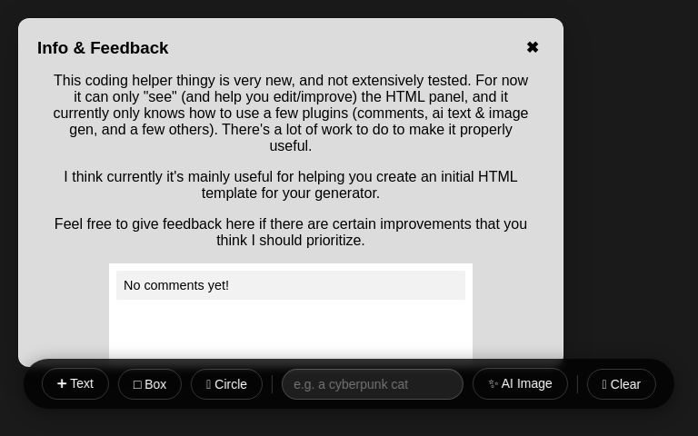 AI Coding Helper Feedback ― Perchance Generator