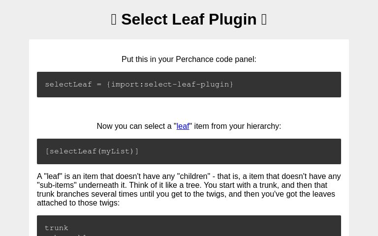 🍂 Select Leaf Plugin 🍂