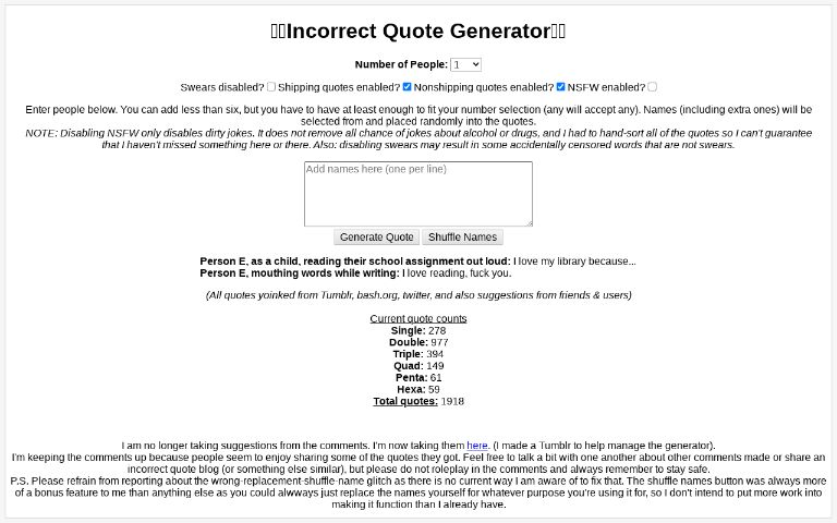 🏳️‍🌈Incorrect Quote Generator🏳️‍🌈