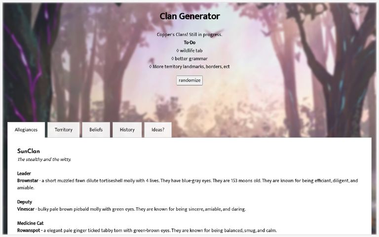 Clan Generator