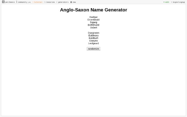Anglo-Saxon Name Generator