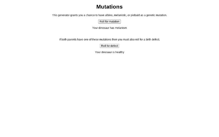 Mutations ― Perchance Generator