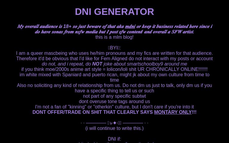 DNI GENERATOR