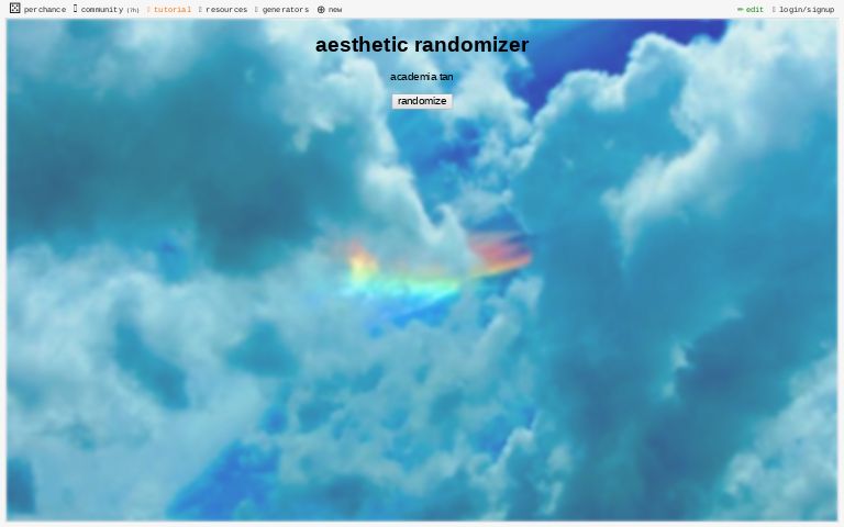 aesthetic randomizer ― Perchance Generator