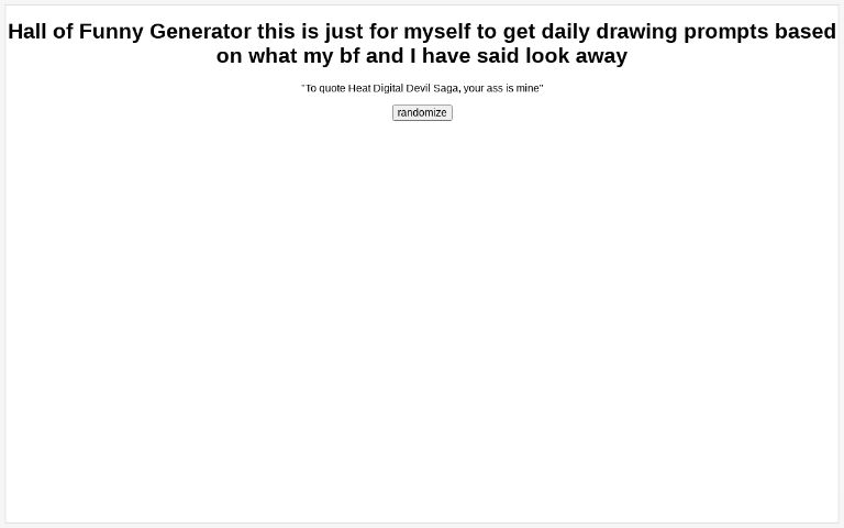 Hall of Funny Generator this is just for myself to get daily drawing ...