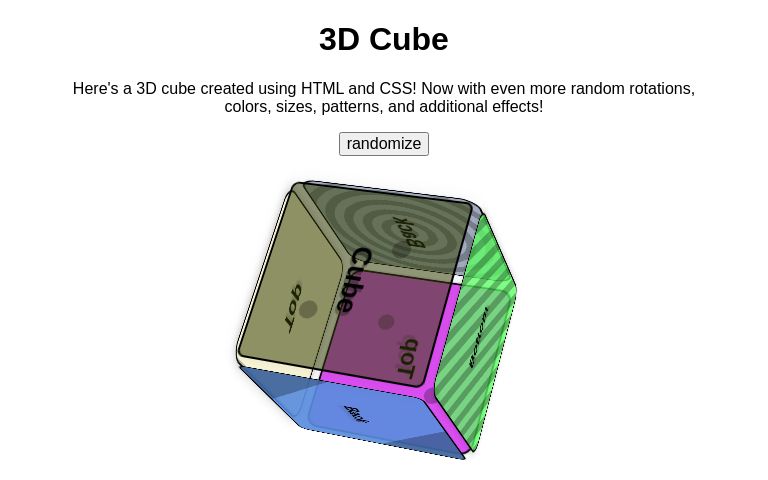 3D Cube ― Perchance Generator