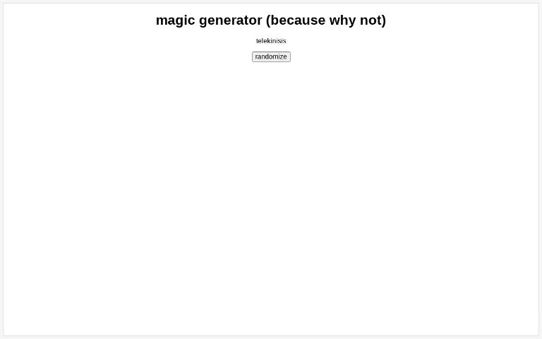magic generator (because why not)