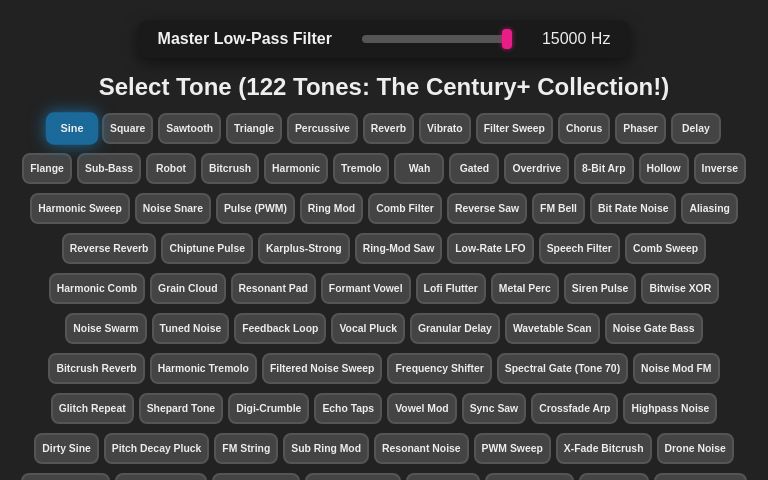 Select Tone (122 Tones: The Century+ Collection!) ― Perchance Generator