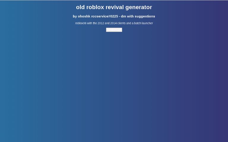 old roblox revival generator