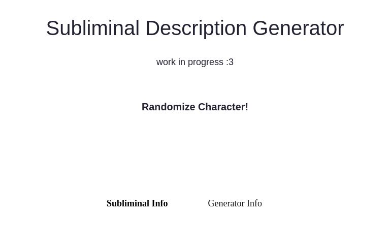 Subliminal Description Generator