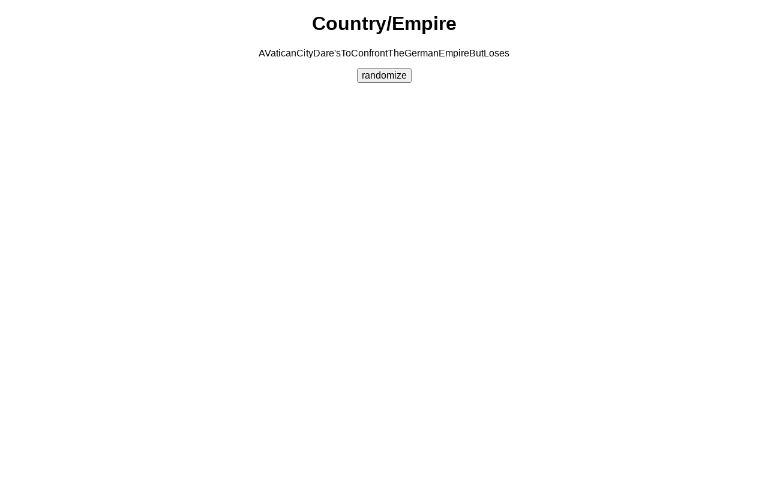 Country/Empire ― Perchance Generator