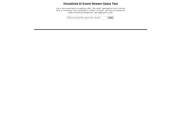 Visualized AI Event Stream Game Test ― Perchance Generator