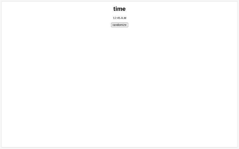 time ― Perchance Generator