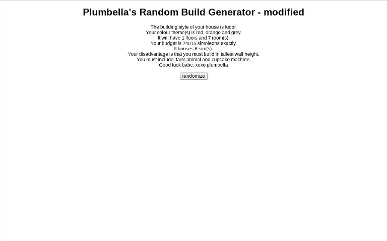 Plumbella's Random Build Generator - modified