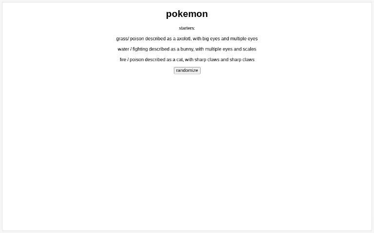 pokemon ― Perchance Generator