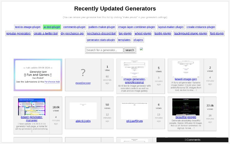 Recently Updated Generators