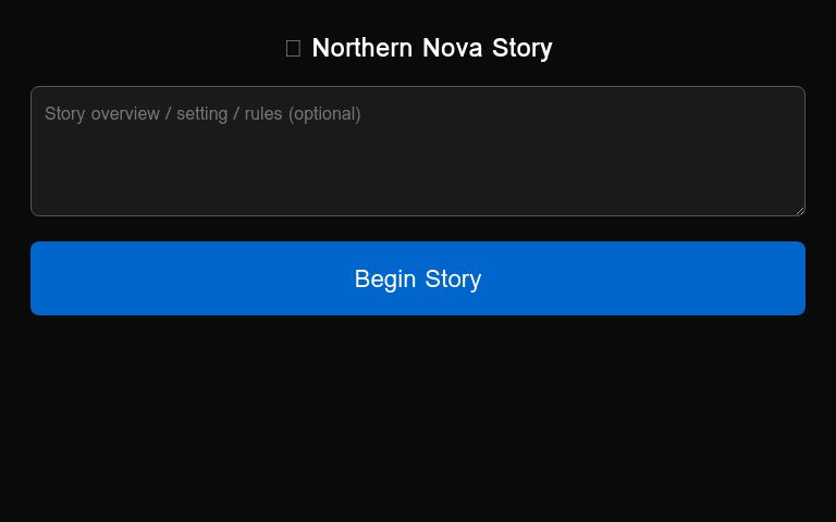 📖 Northern Nova Story (free, unlimited, no sign-up) ― Perchance Generator