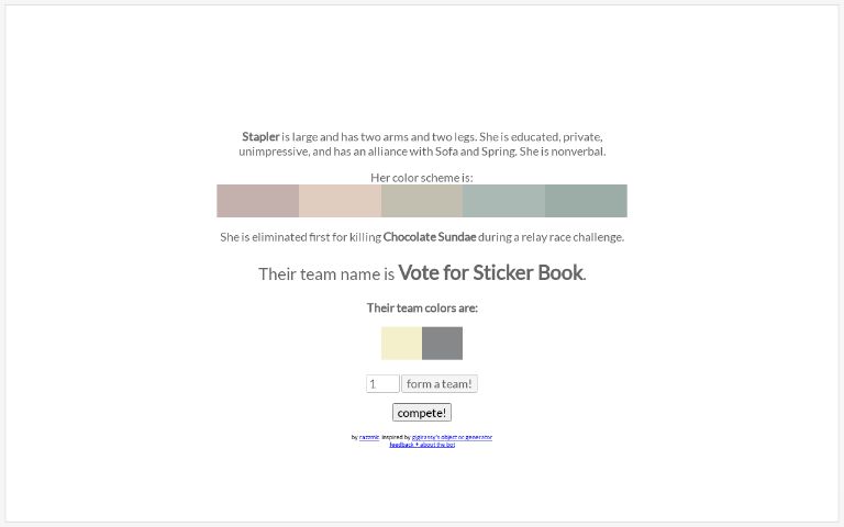 Object Show Character Generator