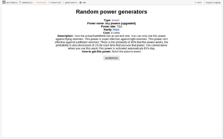 Random power generators