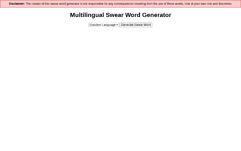 Multilingual Swear Word Generator