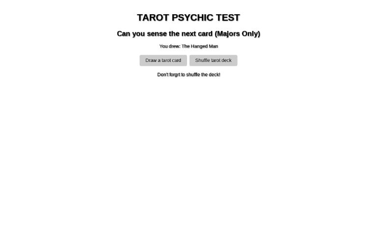 TAROT PSYCHIC TEST ― Perchance Generator