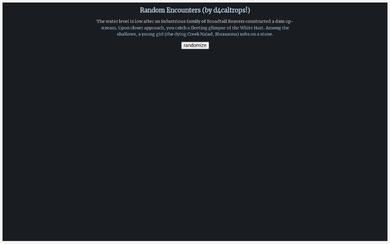 Random Encounters (by d4caltrops!) ― Perchance Generator