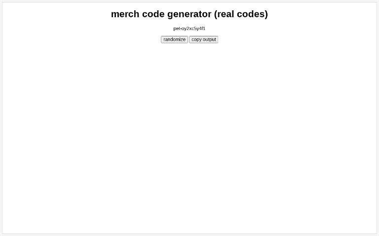merch code generator (real codes)