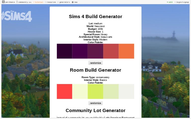 Sims 4 Build Generator