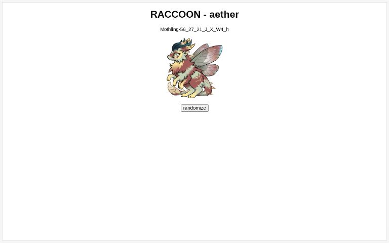 RACCOON - aether ― Perchance Generator