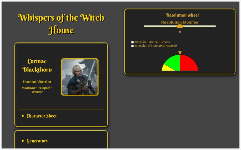 Whispers of the Witch House ― Perchance Generator